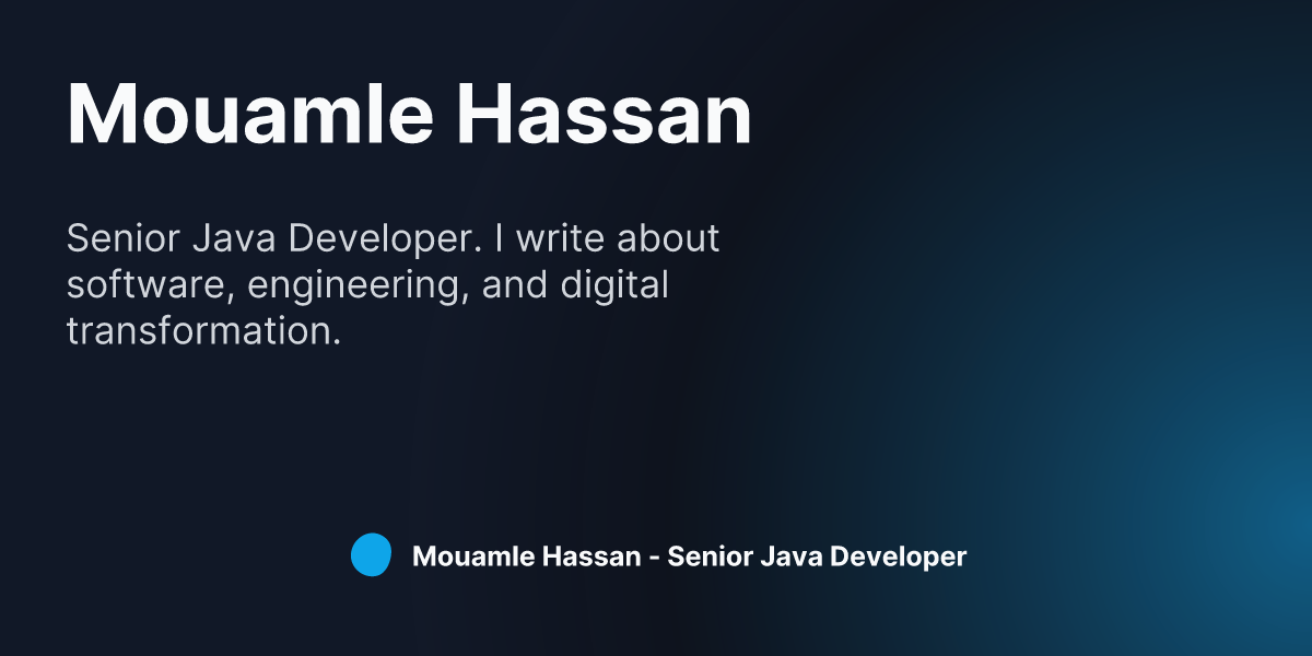Mouamle Hassan - Senior Java Developer